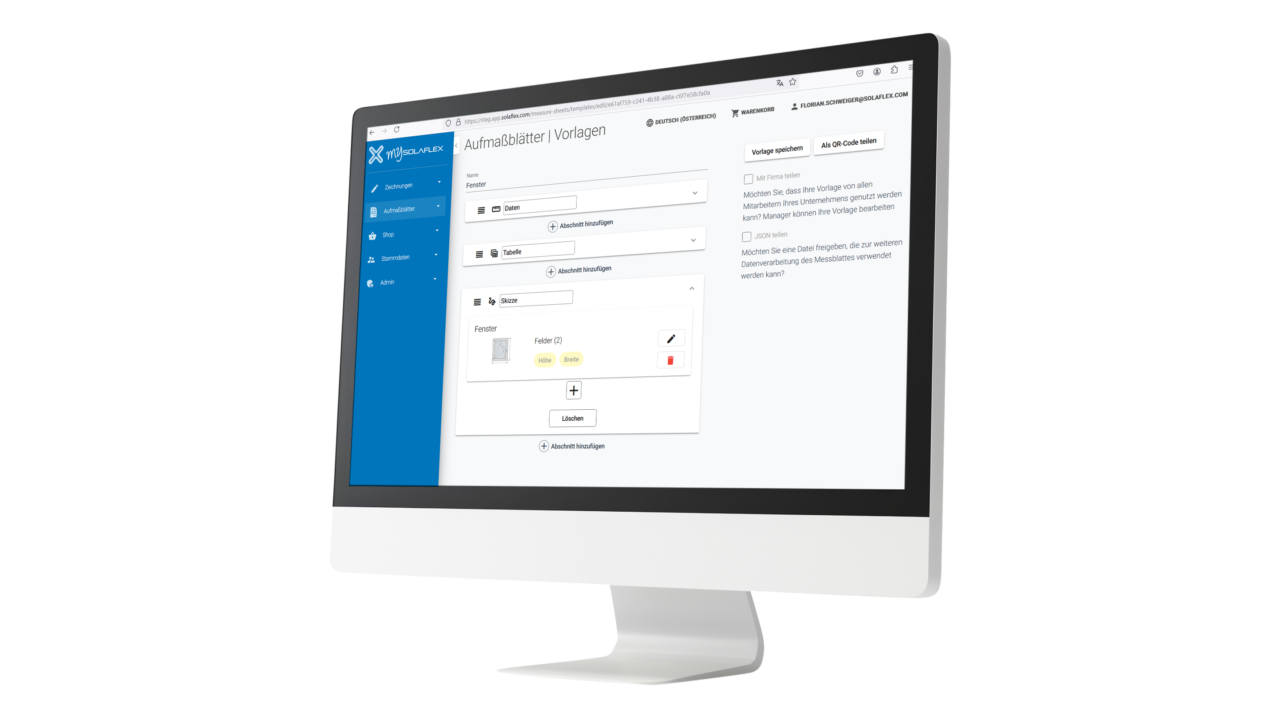 Aufmaßblatt - Solaflex